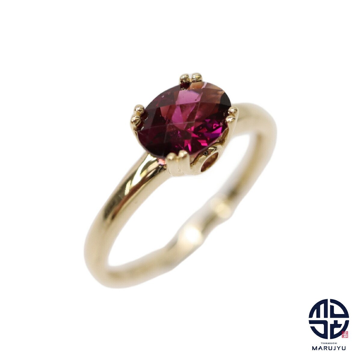 【楽天市場】K10YG 10金イエローゴールド 天然ロードライトガーネット シンプル リング 指輪 ジュエリー アクセサリー 約17号 【中古】：塚口丸十質舗