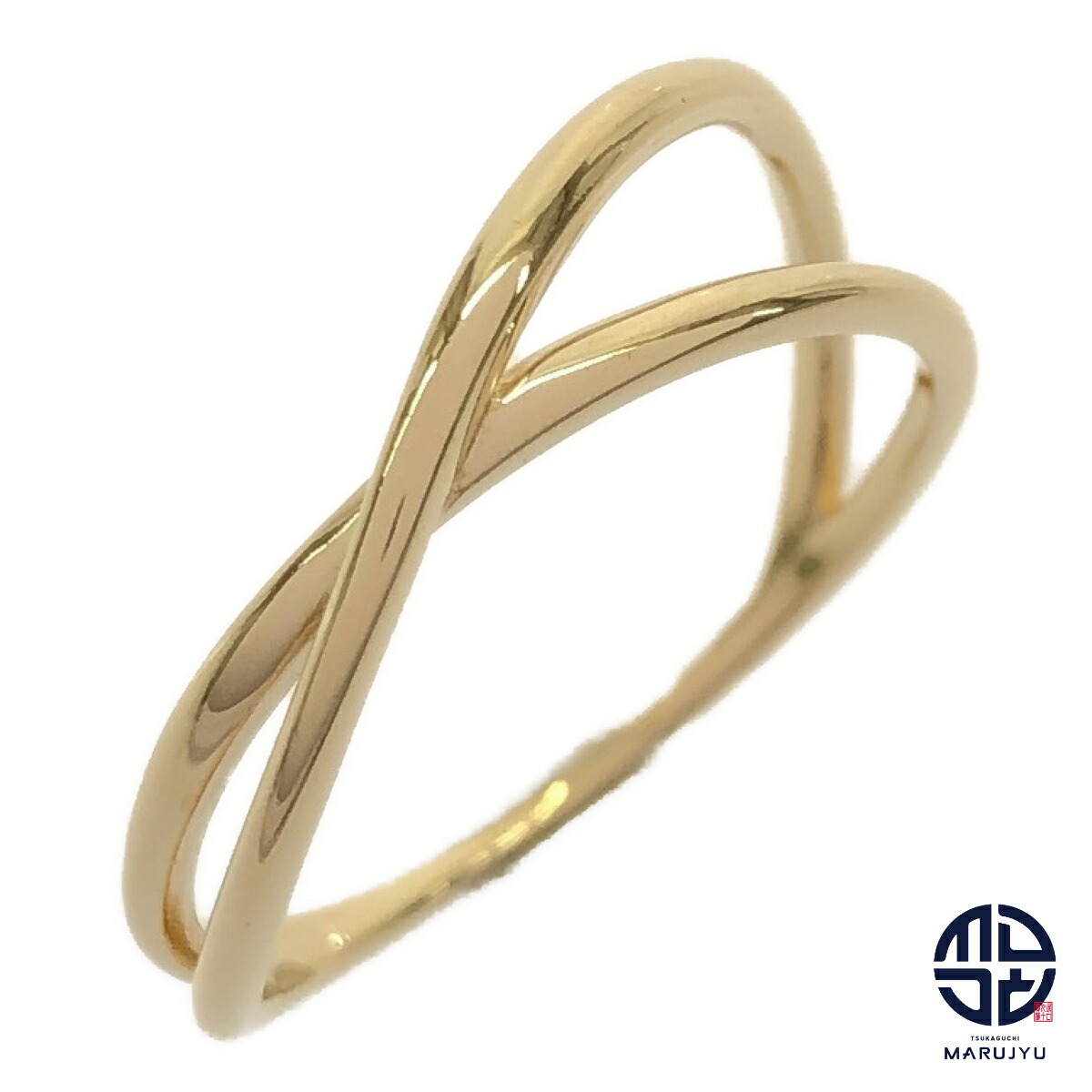 【楽天市場】ete エテ K10YG 10金イエローゴールド クロスライン デザイン リング 指輪 約9号 ジュエリー アクセサリー ブランド ※ポスト投稿でのご発送になります。【中古】：塚口丸十質舗