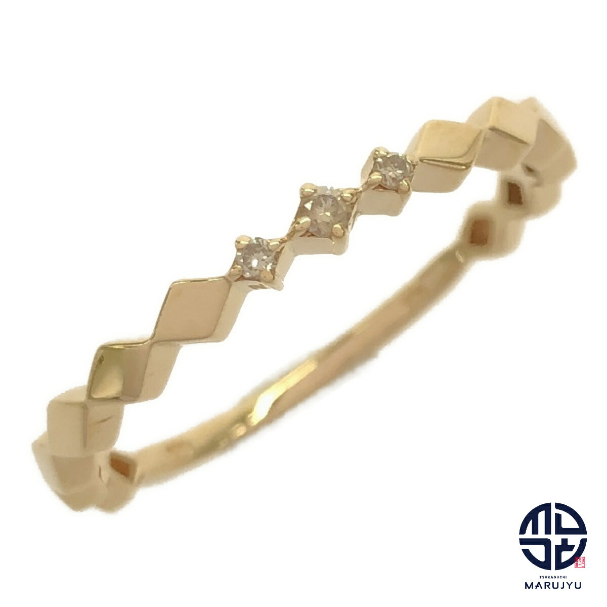 【楽天市場】ete エテ K10YG 10金イエローゴールド ダイヤ3P ひし形 デザイン リング 指輪 ジュエリー アクセサリー ブランド 約13号 ※ポスト投稿でのご発送になります。【中古 ...