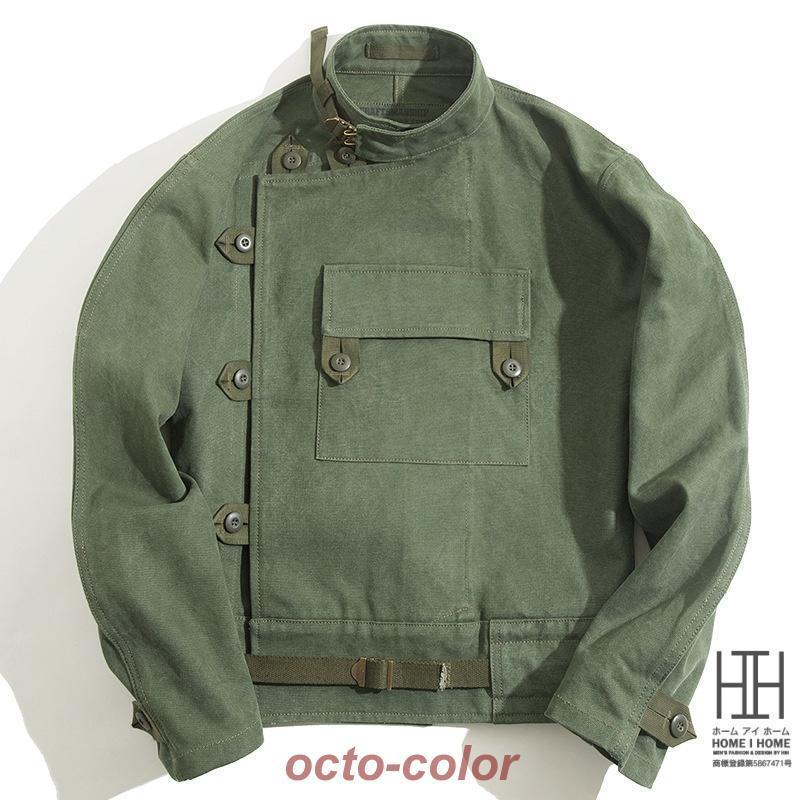 【楽天市場】ライダースジャケット メンズ モーターサイクルジャケット 大きいサイズ 21ozキャンバス おしゃれ バイクジャケット WEDISH MOTORCYCLE JACKET Army ...