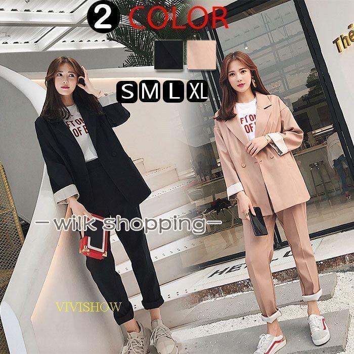 【楽天市場】パンツスーツ レディーススーツ 2点セット ダブルボタン パンツ セレモニースーツ フォーマル セットアップ フォーマル スーツ オフィス 制服 通勤 OL：maruk shop