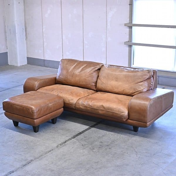 【楽天市場】ACTUS 46万「five by five」「3350」2人掛けソファ オットマンセット ビンテージレザー リビング ファイブバイファイブ 椅子 アクタス【中古家具/中古 ...