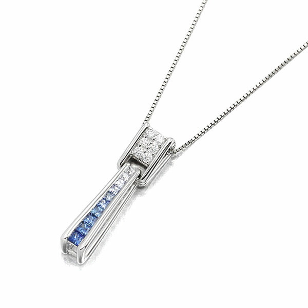 【楽天市場】K18WG サファイア ダイヤモンド ネックレス 50cm S0.97ct D0.24ct ホワイトゴールド750 宝石 ジュエリー ギフト 女性 レディース プレゼント 20代 ...