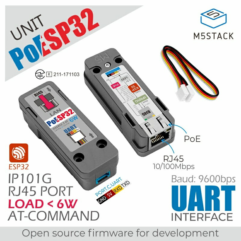 【楽天市場】M5Stack M5Stack用ESP32搭載イーサネットユニット【M5STACK-U138】[エムファイブスタック マイコン IoT モジュール 電子工作 自由工作 夏休み ...