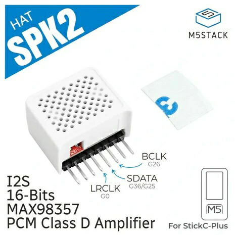 【楽天市場】M5Stack M5StickC PLUS Speaker 2 HAT【M5STACK-U055-B】[エムファイブスタック マイコン IoT モジュール 電子工作 自由工作 ...