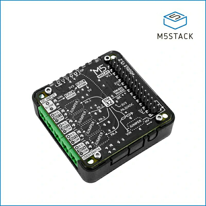 【楽天市場】M5Stack M5Stack用STM32搭載 4チャンネルリレーモジュール V1.1-13.2【M5STACK-M121-V11】[エムファイブスタック マイコン IoT ...