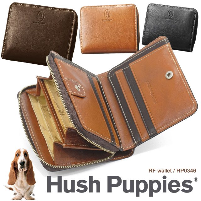 二つ折り財布 本革 メンズ レディース ラウンドファスナー [hp0346] Hush Puppies ハッシュパピー ２つ折り財布 マゴシリーズ キップ調アニリンツヤ牛革 小銭入れあり 黒 ブラウンレザー 男性 紳士用 人気プレゼント 男性 女性 誕生日 父の日 ギフト プレゼント 楽天市場】【楽天ランキング受賞】ハッシュパピー 財布 2つ折り 小銭