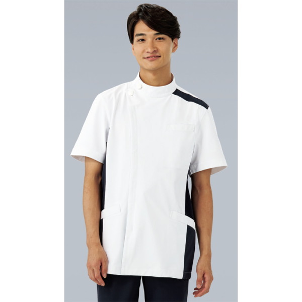 【楽天市場】094 メンズジャケット 半袖 男性 ジャケット 男子白衣 メディカルウェア 上衣 医療白衣 看護白衣【白衣】KAZEN カゼン：白衣 事務服 マルゼンユニフォーム