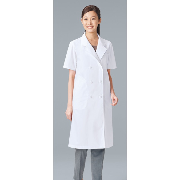 【楽天市場】127-30 レディス診察衣W型半袖 女子白衣 診察着 医療 介護 KAZEN カゼン 薬局衣 ホワイト 医療：白衣 事務服 マルゼンユニフォーム