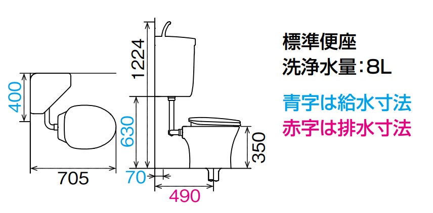 【楽天市場】INAX LIXIL・リクシル トイレ 便器【C-P13S】 左給水タンク【DT-570XY38】便座【CF-37AK】フランジ【CF-8AWP】洗浄管【CF-171D-3L ...