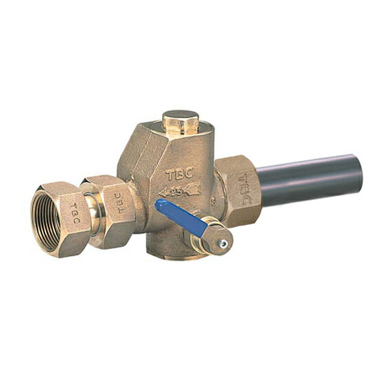 【楽天市場】タブチ TBC TABUCHI 【25904030】 逆止弁付ボール止水栓 左 HIVP管対応 水検 重力式逆止弁付ボール式止水栓レバーハンドル式 左・VPナットセット付 品番 ...