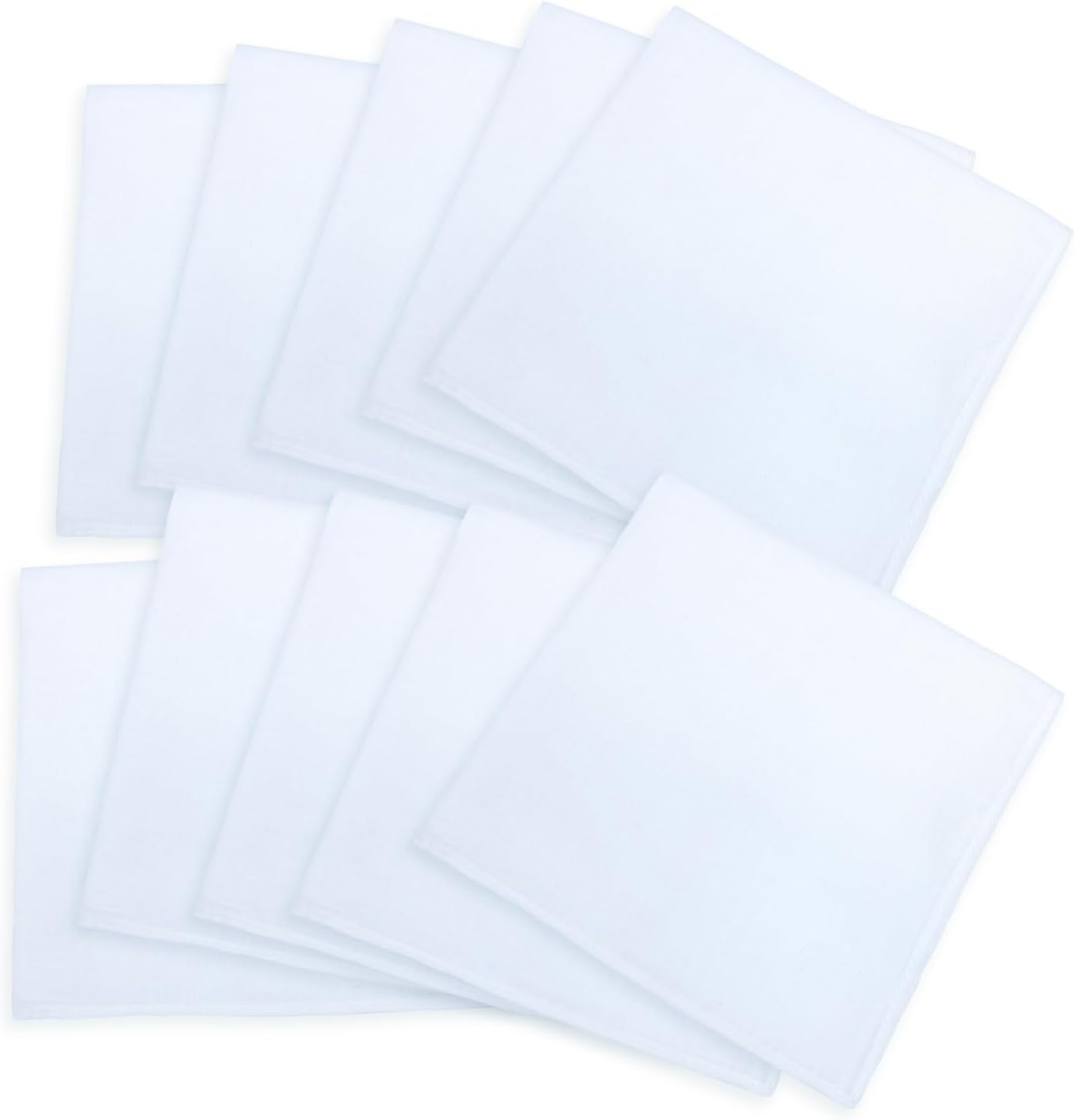 【楽天市場】[きらきらぷんぷん丸] ハンカチ 白 無地 10枚入り 縦約280mm×横約280mm シンプル コットン 綿 冠婚葬祭 男女兼用 ...