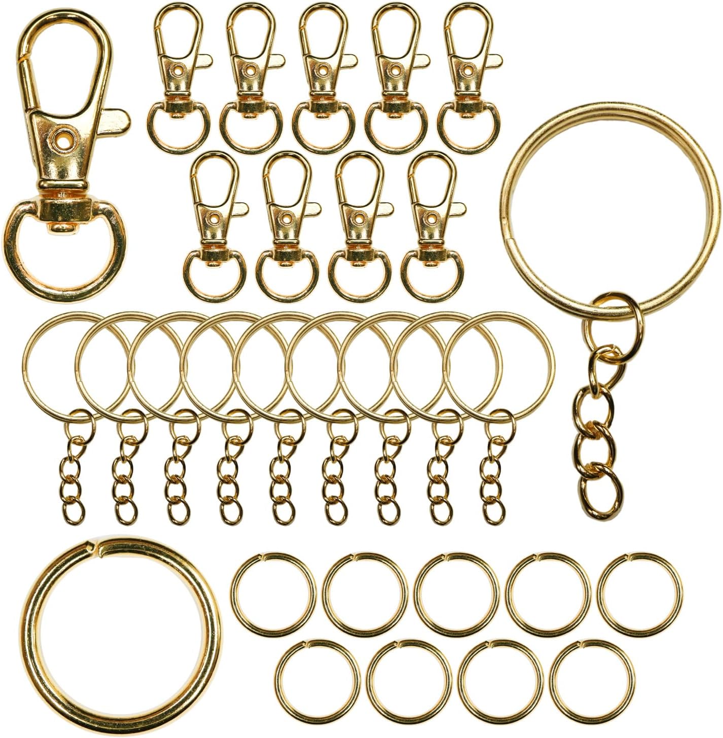 【楽天市場】レバーナスカン キーリング 丸カン 3種セット【ゴールド】金 金属 ストラップ キーホルダー パーツ 金具【合計70個入り ...