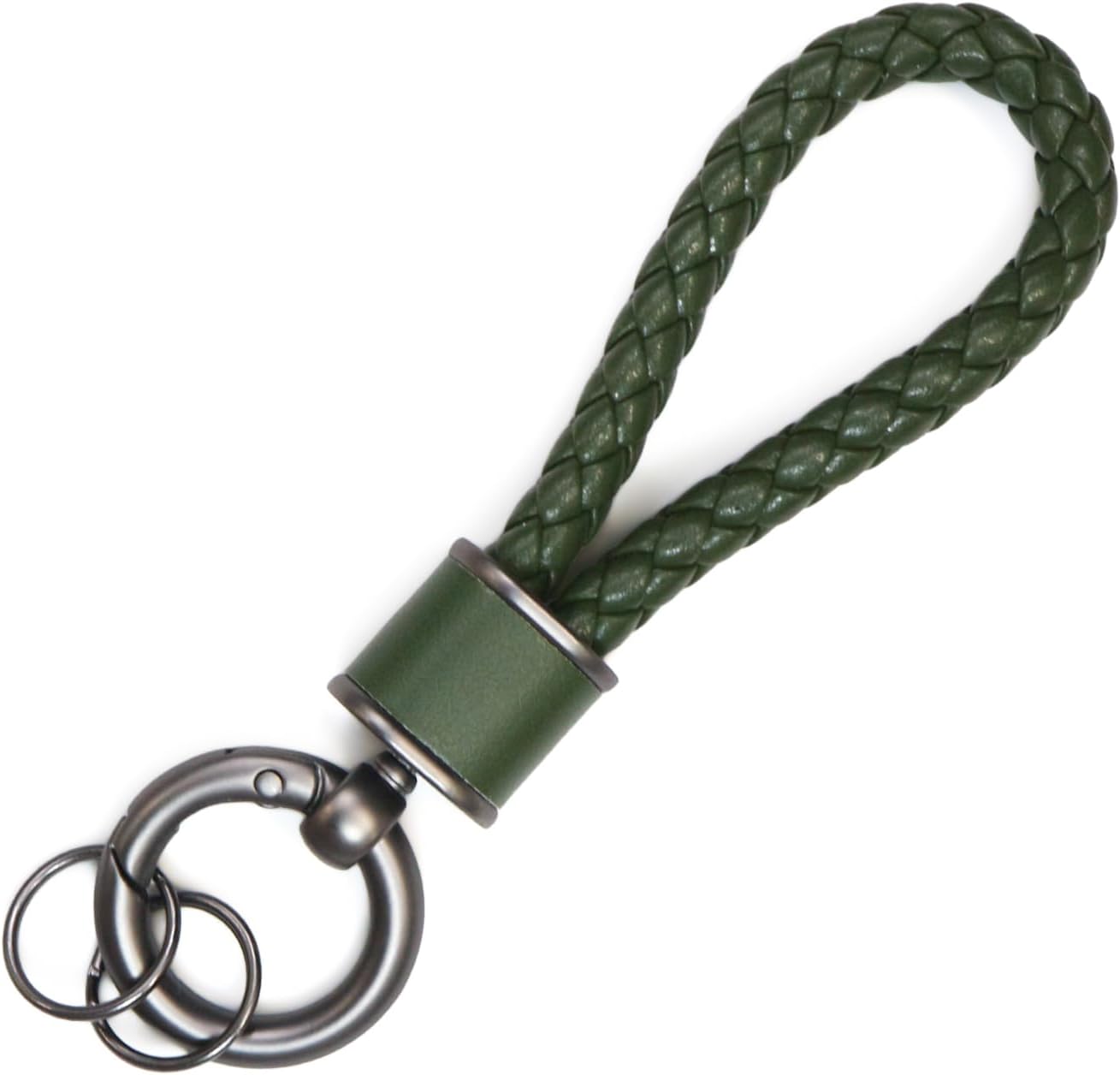 【楽天市場】[きらきらぷんぷん丸] レザー キーホルダー 編み込み 【グリーン】 緑 鍵 革 ストラップ 車 バイク 落下 紛失 防止 ...