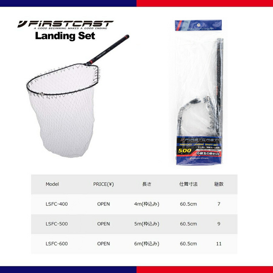 【楽天市場】メジャークラフト ファーストキャスト ランディングセット 5m LSFC-500 送料無料：ますびと商店