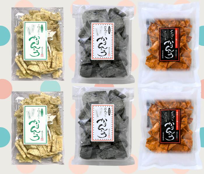 【楽天市場】稲庭うどん職人が作るかりんとう3種 くろかり殿 のりへい様 ごますりくん 各2袋計6袋セット：増田物産プランニング