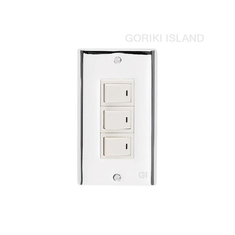 【楽天市場】ゴーリキアイランド スイッチプレート PL 03 CR 銀色(クローム仕上げ) 790023 スイッチプレート：島屋 DIY・プロ ...