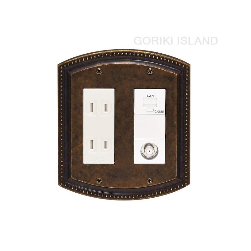 【楽天市場】ゴーリキアイランド スイッチプレート PB 06 AN 古色 790064 スイッチプレート：島屋 DIY・プロ建材の専門店