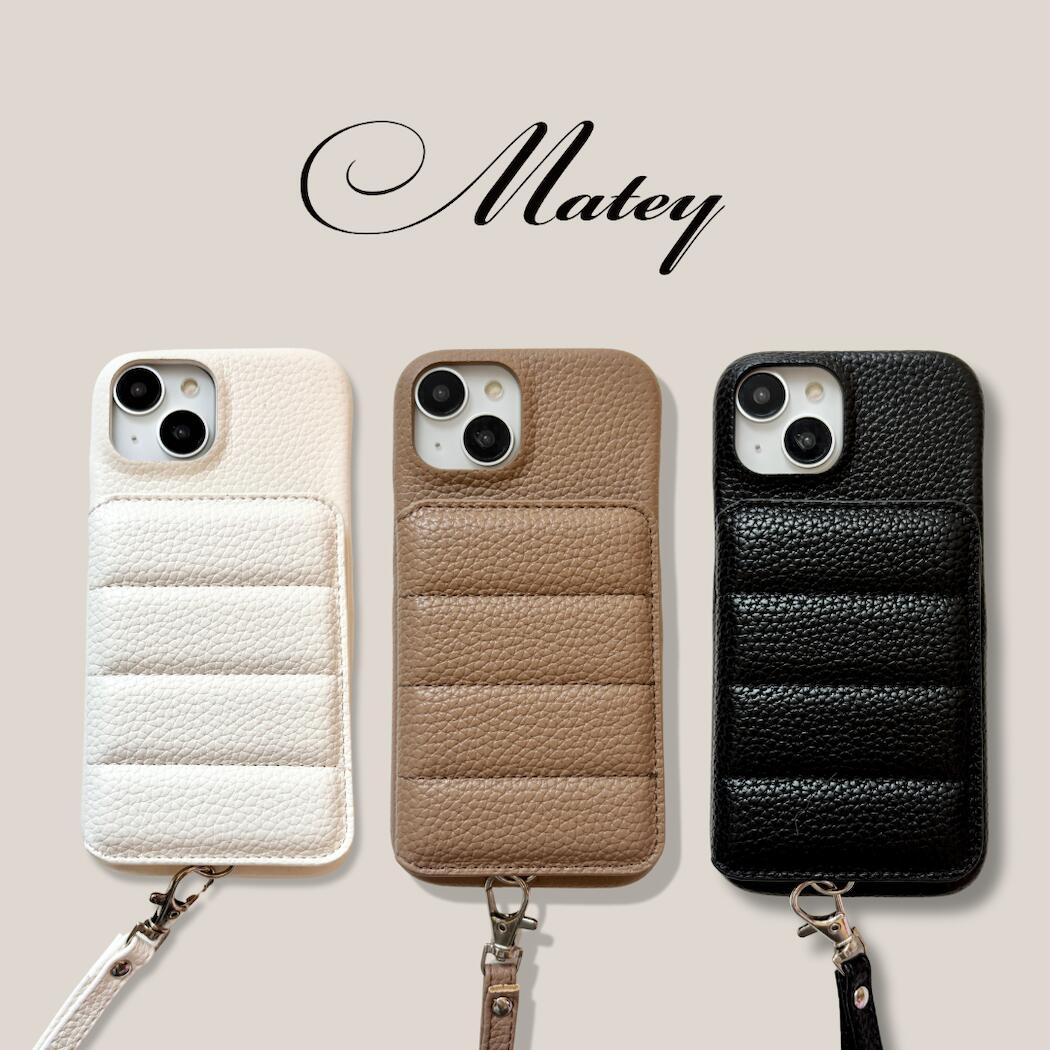 【楽天市場】【公式】Matey クラシカルキルトレザーiPhoneケース｜【高級レザー調】ストラップ付き＆パフ加工で手に優しい ...