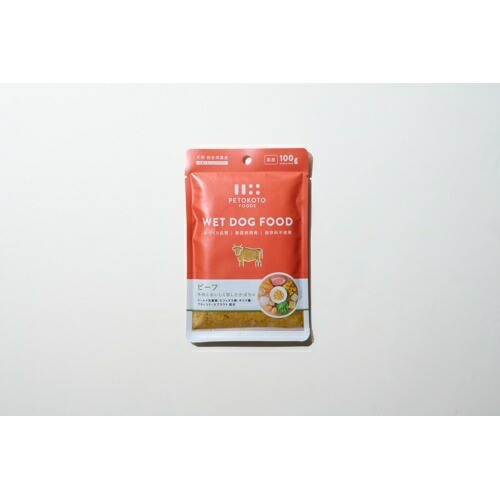 【楽天市場】PETOKOTO ペトコト WET DOG FOOD ウェットドッグフード ビーフ 100g 犬用フード ウェットフード 総合栄養食 全年齢対応ネコポス可4個まで[M便 1/4 ...