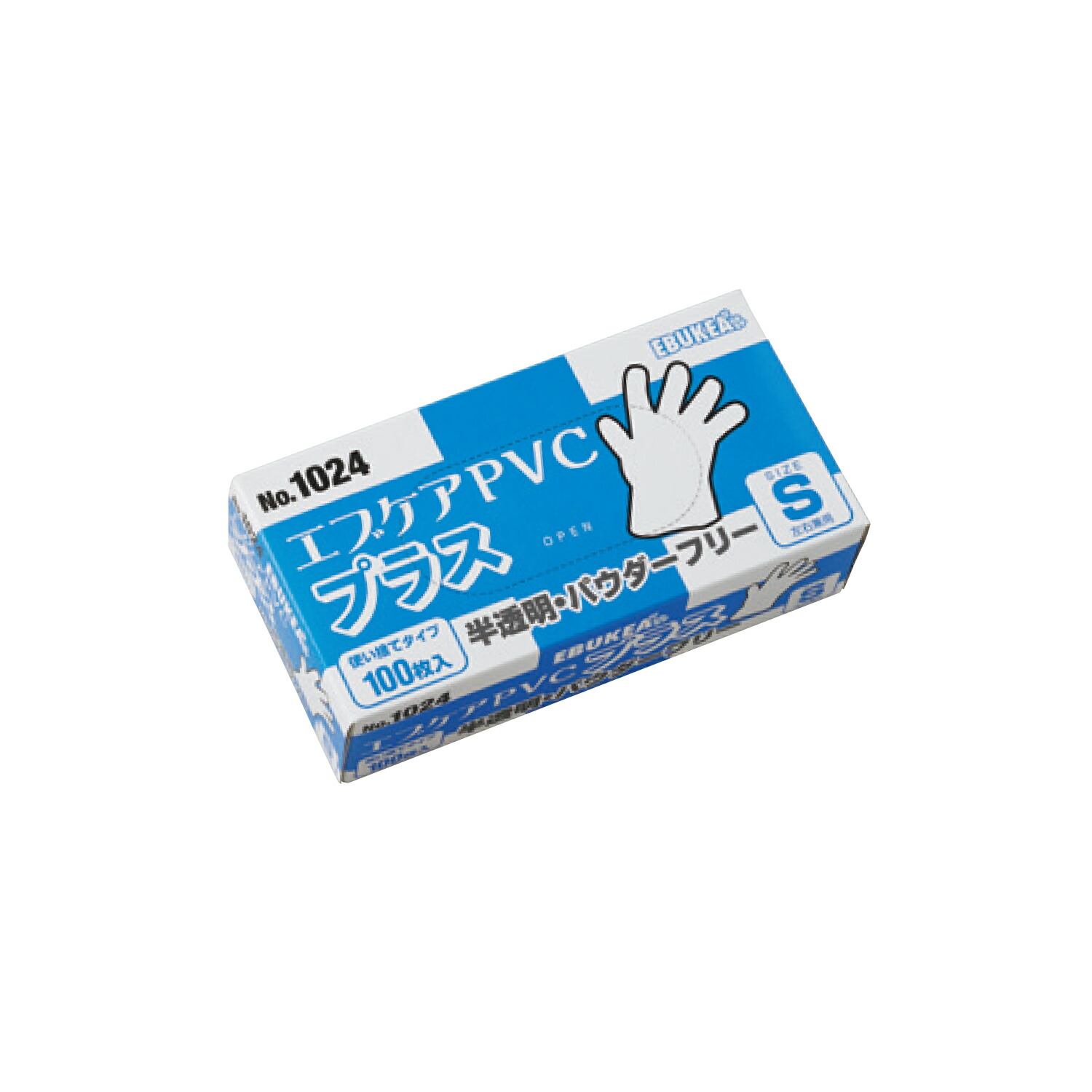 【楽天市場】エブケアPVCプラス パウダーフリー 1024(ハントウメイ)100マイ 30箱 エブノ サイズLL25-6812-0004 手袋 ...