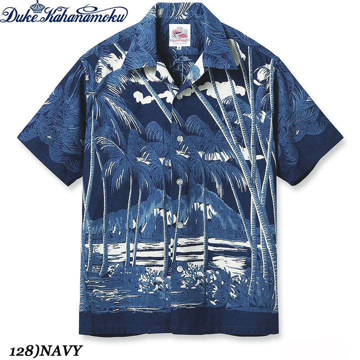 【楽天市場】DUKE KAHANAMOKUINDIGO COTTON 2025SSHAWAIIAN SHIRT“COCONUT PALM ...