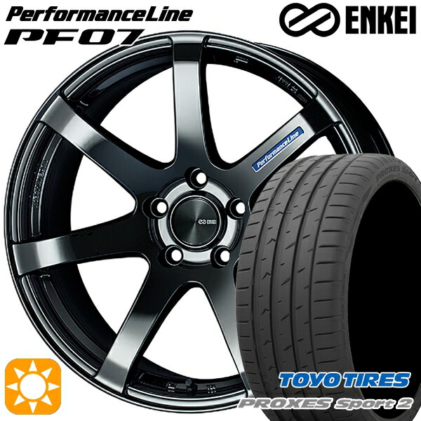 【楽天市場】【取付対象】225/40R19 93Y XL トーヨー プロクセススポーツ2 ENKEI エンケイ パフォーマンスライン PF07 SBK 19インチ 8.0J 5H114.3 ...