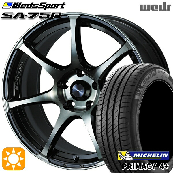 【楽天市場】【取付対象】225/50R17 98Y XL ミシュラン プライマシー4プラス Weds ウェッズスポーツ SA75R WBC (ウォースブラッククリアー) 17インチ 7.0J ...