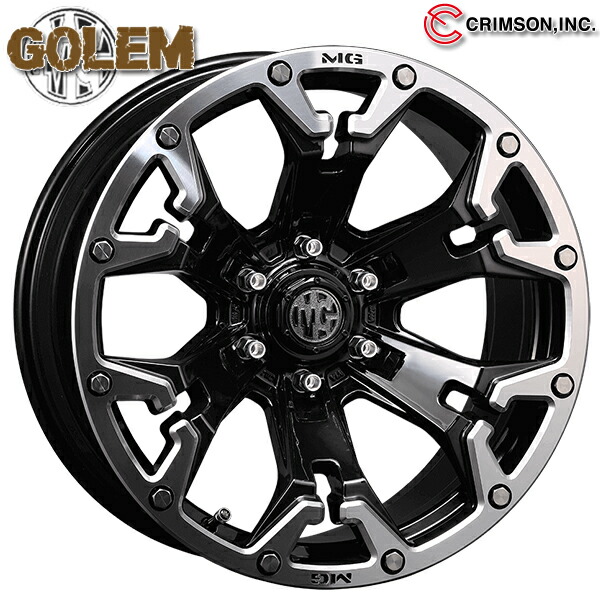 【楽天市場】17インチ 7.0J 6H139.7 +38 CRIMSON クリムソン MG ゴーレム ブラックマシニングリップ アルミホイール単品 4本（1台分）送料無料/代引不可 ：エム ...