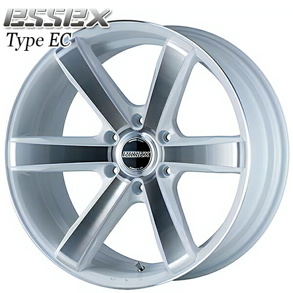 【楽天市場】17インチ 6.5J 6H139.7 +38 ESSEX エセックス タイプ EC ホワイトポリッシュ アルミホイール単品 4本（1台分）送料無料/代金引換不可 ：エムオートギャラリー
