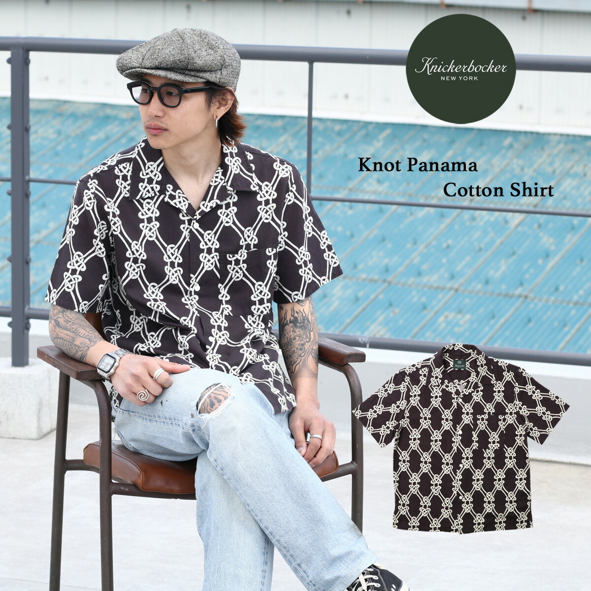 【楽天市場】KNICKERBOCKER ニッカーボッカー Knot Panama Cotton Shirt パナマコットンシャツ 半袖 メンズ ...