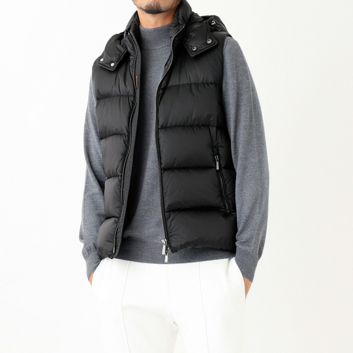 【楽天市場】【アウトレット】【ラスト1点】ムーレー MOORER ダウンベスト fire sh nero FIRE-SH【返品送料無料 ...