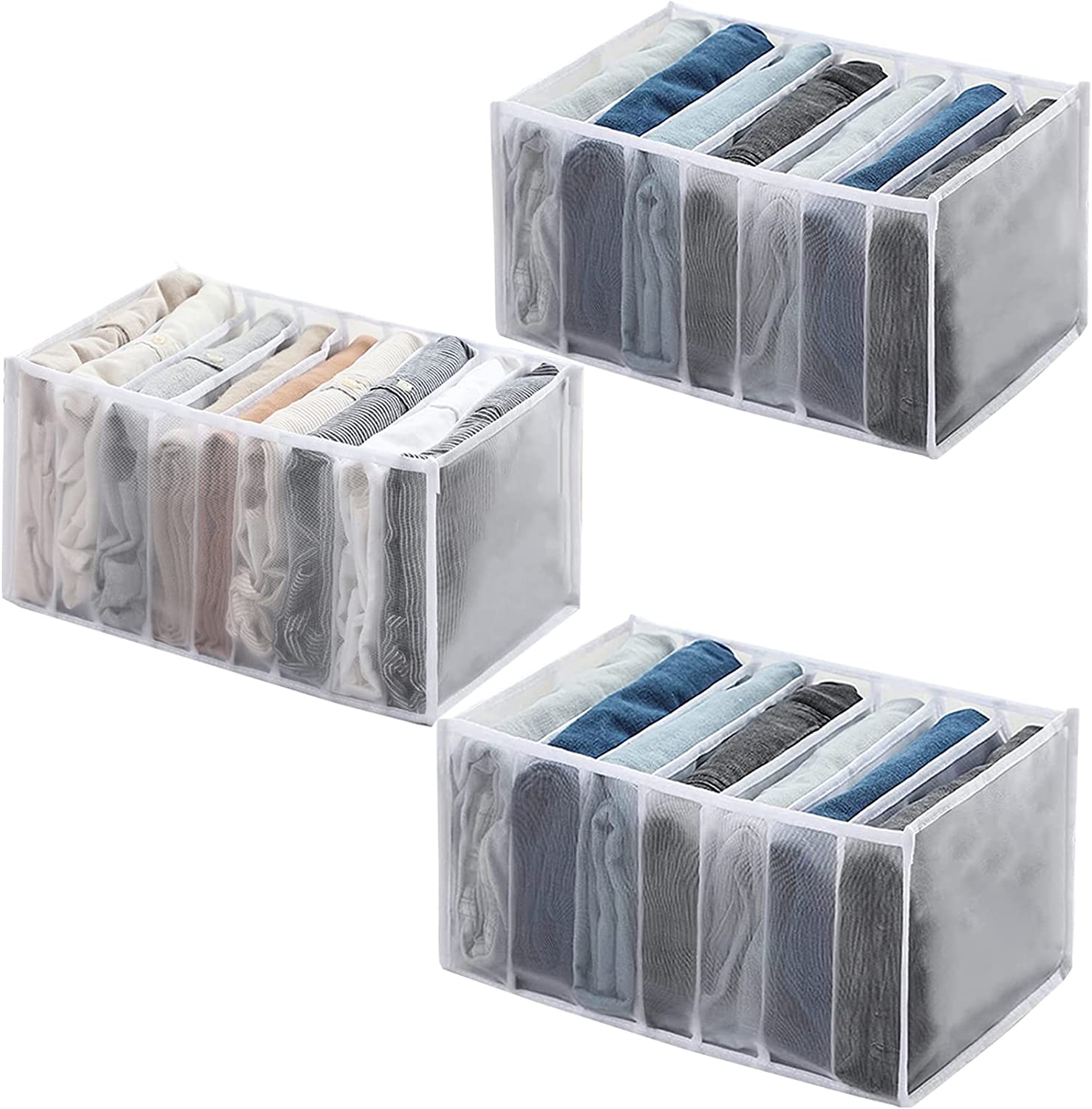 【楽天市場】3点セット ズボン収納ボックス ジーンズ収納 ズボン収納ケース tシャツ収納 衣装収納ケース 引き出し仕切り 洗濯可能 折り畳み ...