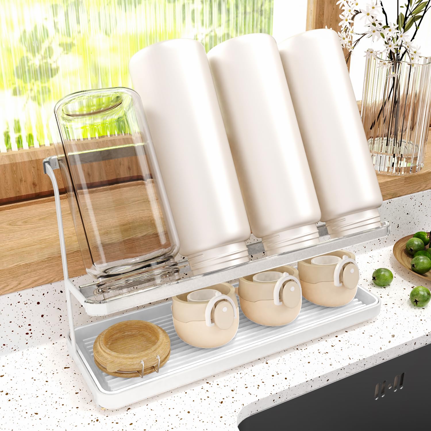 【楽天市場】水筒水切りスタンド 【滑り止めバー5本付】 ボトルスタンド 水切りラック 水筒たて 水筒干し 水筒スタンド コップ/マグボトル ...