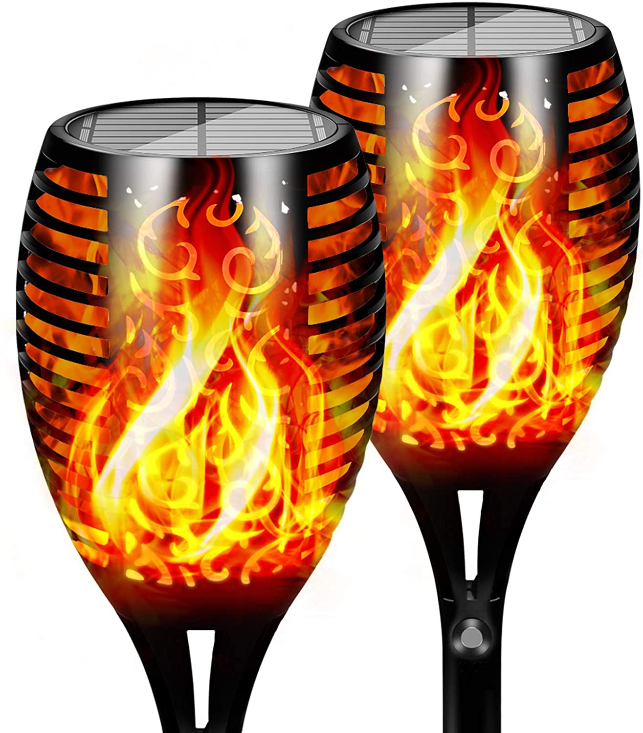 【楽天市場】ソーラーライト屋外 ソーラー炎パースランプ トーチ 自動点灯 96LED IP65防水 電気代不要 クリスマス風景用 ガーデン経路 ...