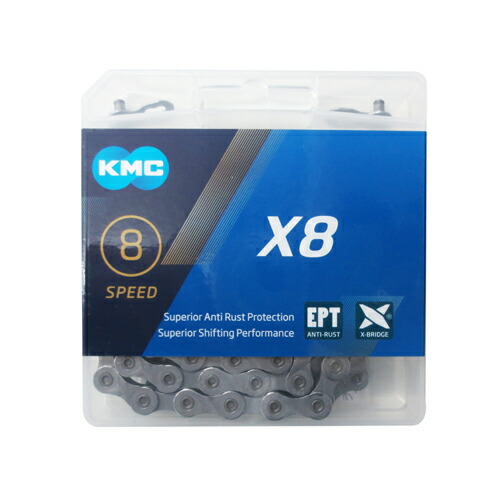 【楽天市場】KMC-X8-EPT-N X8 EPT 7/8S用 EPTチェーン EPT/シルバー 116L【自転車】【KMC】：MC SELECT