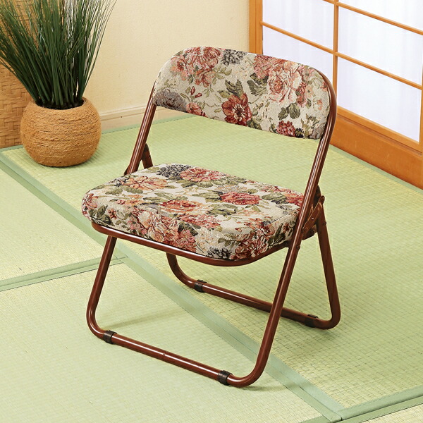 【楽天市場】折りたためる座敷椅子＜花柄 ブラウン｜1脚 同色2脚組 同色4脚組＞：はぴねすくらぶ 楽天市場支店