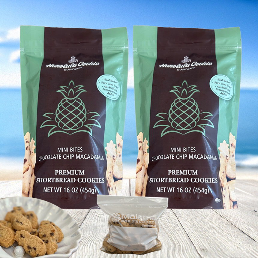 【楽天市場】1個 2個 3個セット (おまけ付き) ホノルルクッキー チョコチップマカダミアクッキー 454ghawaii Honolulu ...