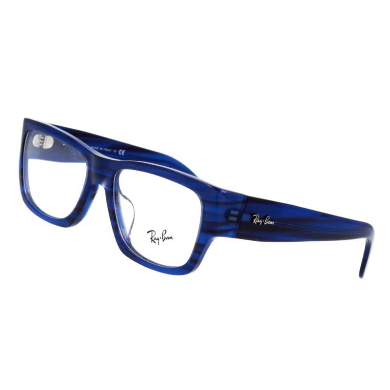【楽天市場】レイバン メガネ ブルーライトカット 度付き 対応品 RB5487-f 8053 ブルーササ 青 54 17 正規品 国内正規 ...