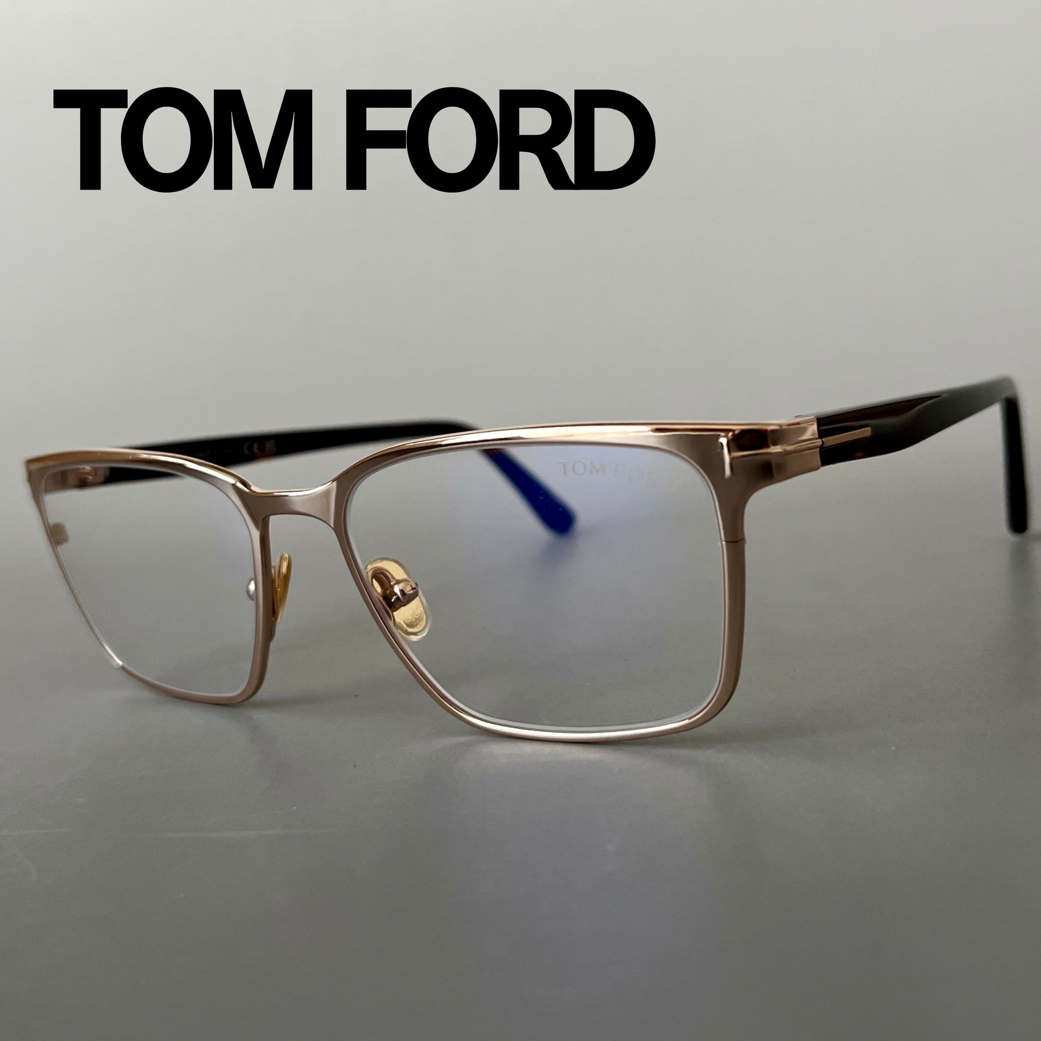 【楽天市場】トムフォード メガネ TOM FORD スクエア FT5733 新品 ゴールド ブラウン 金 メタル メンズ レディース 眼鏡 ...