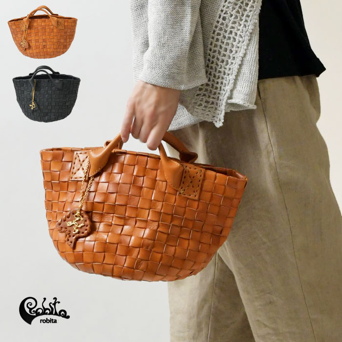 【楽天市場】【ポイント10倍】 【robita ロビタ ロビータ】メッシュ レザー バスケットトートバッグ Sサイズ (AN-245S) anyam nya 正規取扱店 レディース ...