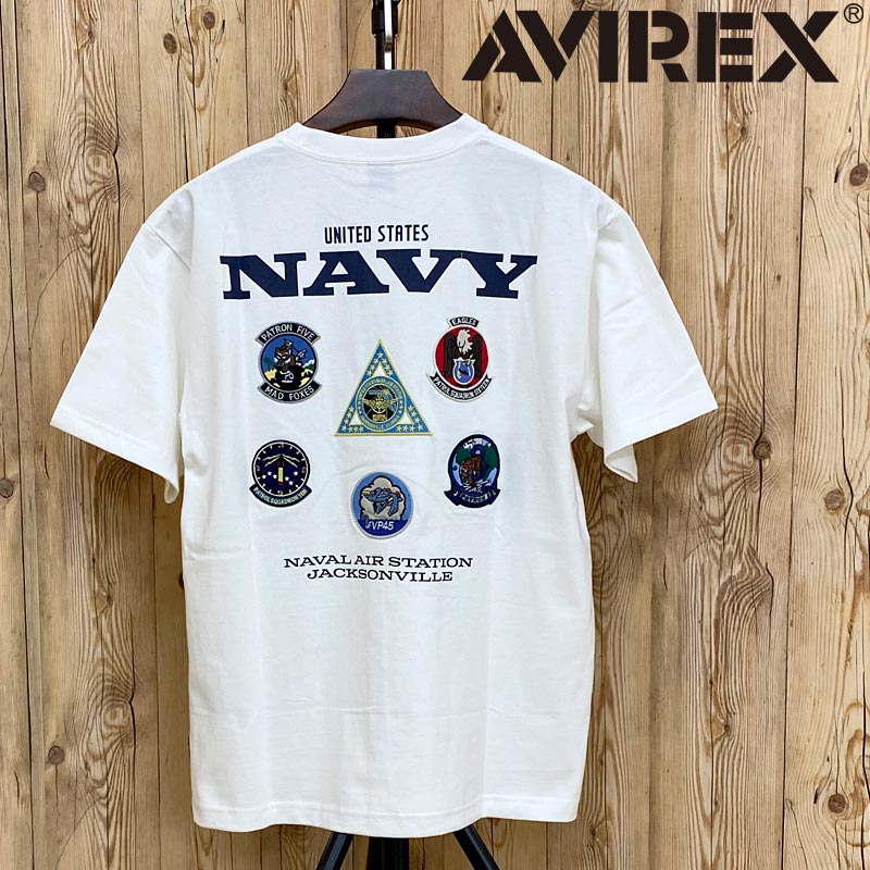 【楽天市場】送料無料 AVIREX アヴィレックス NAS JAX PATROL-SQ. PATCH 半袖Tシャツ メンズ アビレックス ...