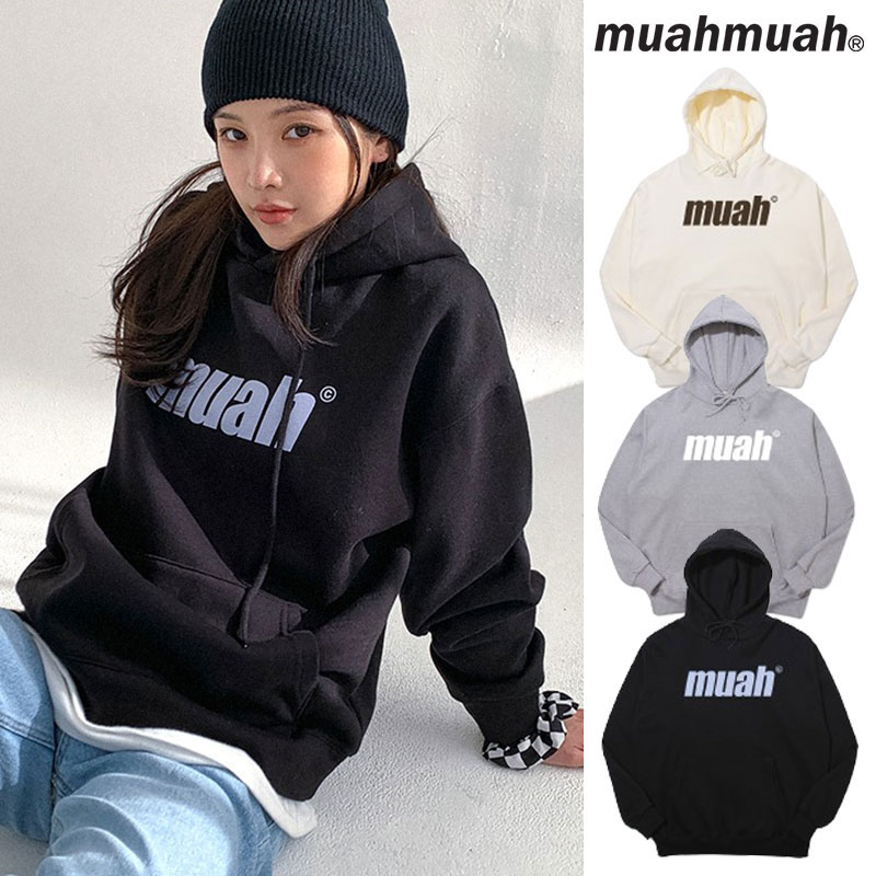 【楽天市場】muahmuah ムーアムーア 裏毛 バランスロゴ オーバーフィット パーカー BALANCE MUAH LOGO OVERFIT ...
