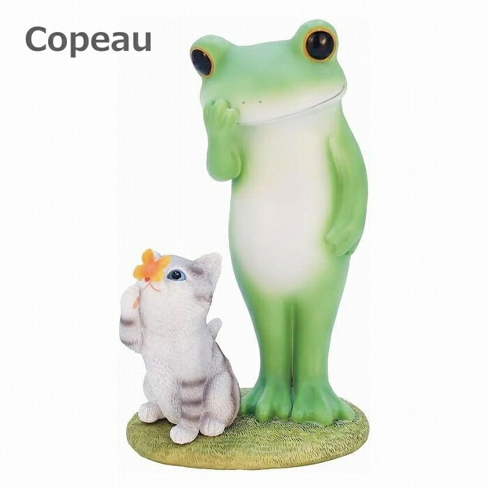 【楽天市場】Copeau コポー 子猫とカエル 猫 ねこ ネコ cat キャット 蛙 かえる 置物 マスコット ダイカイ 雑貨 小物 オブジェ ...