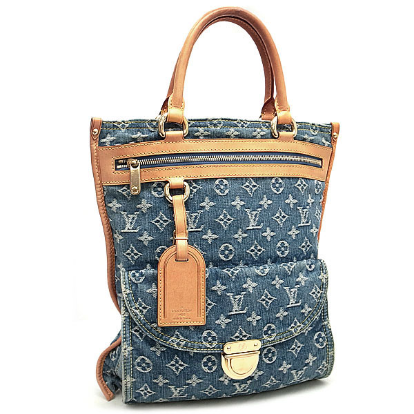 【楽天市場】【緑屋質屋】ルイヴィトン M95018 フラットショッパー モノグラムデニム/ブルー【中古】：質 緑屋