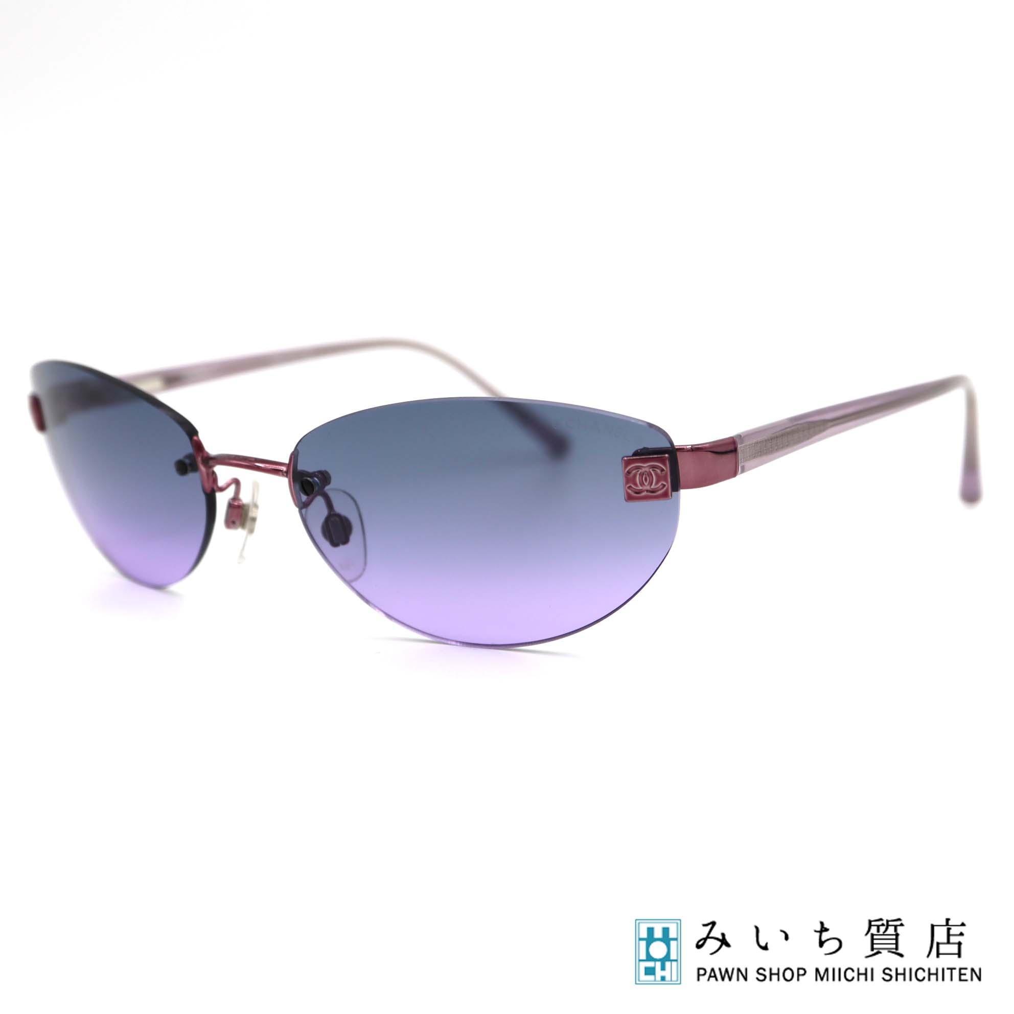 【楽天市場】質屋 CHANEL シャネル サングラス 4069 c.225/90 58 18 130 度あり 紫 パープルカラー ケース有 ...