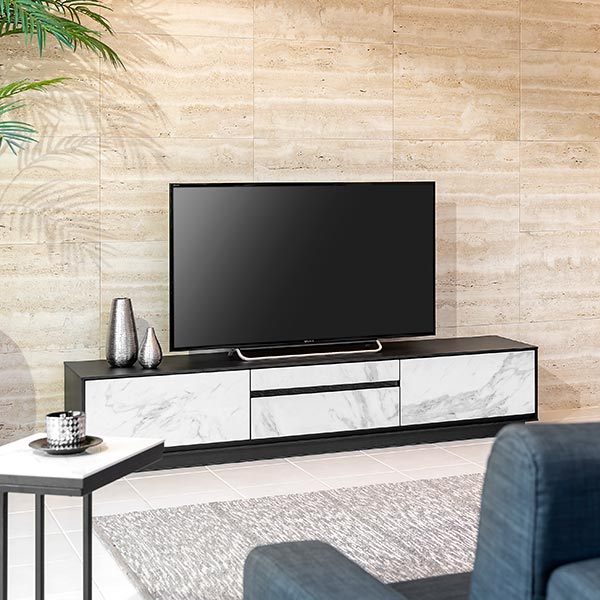【楽天市場】テレビ台 幅180cm 前板セラミック ツートンカラー 高級感のあるモダンスタイルデザイン グレー系 ホワイト系 スタイリッシュ ...