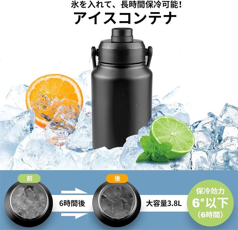 【楽天市場】アイスコンテナ キャンプ 氷いれ アイスタンク アイスジャグ ウォータータンク ウォータージャグ 3.8L 大容量 ダブル ...