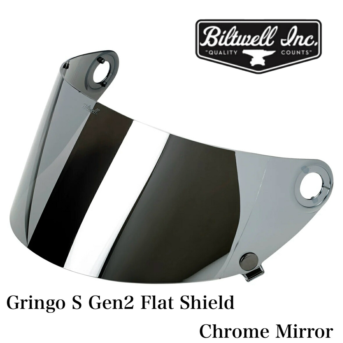 【楽天市場】Biltwell ビルトウェル Gringo S（ECE R22.05規格）GEN 2 交換用フラットシールド 【クロームミラー ...