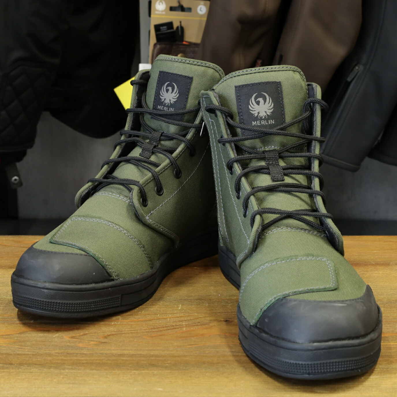 【楽天市場】MERLIN マーリン ライディングシューズ "Knots Canvas D3O Boot" 【オリーブ】 バイク用 ハイカット ...
